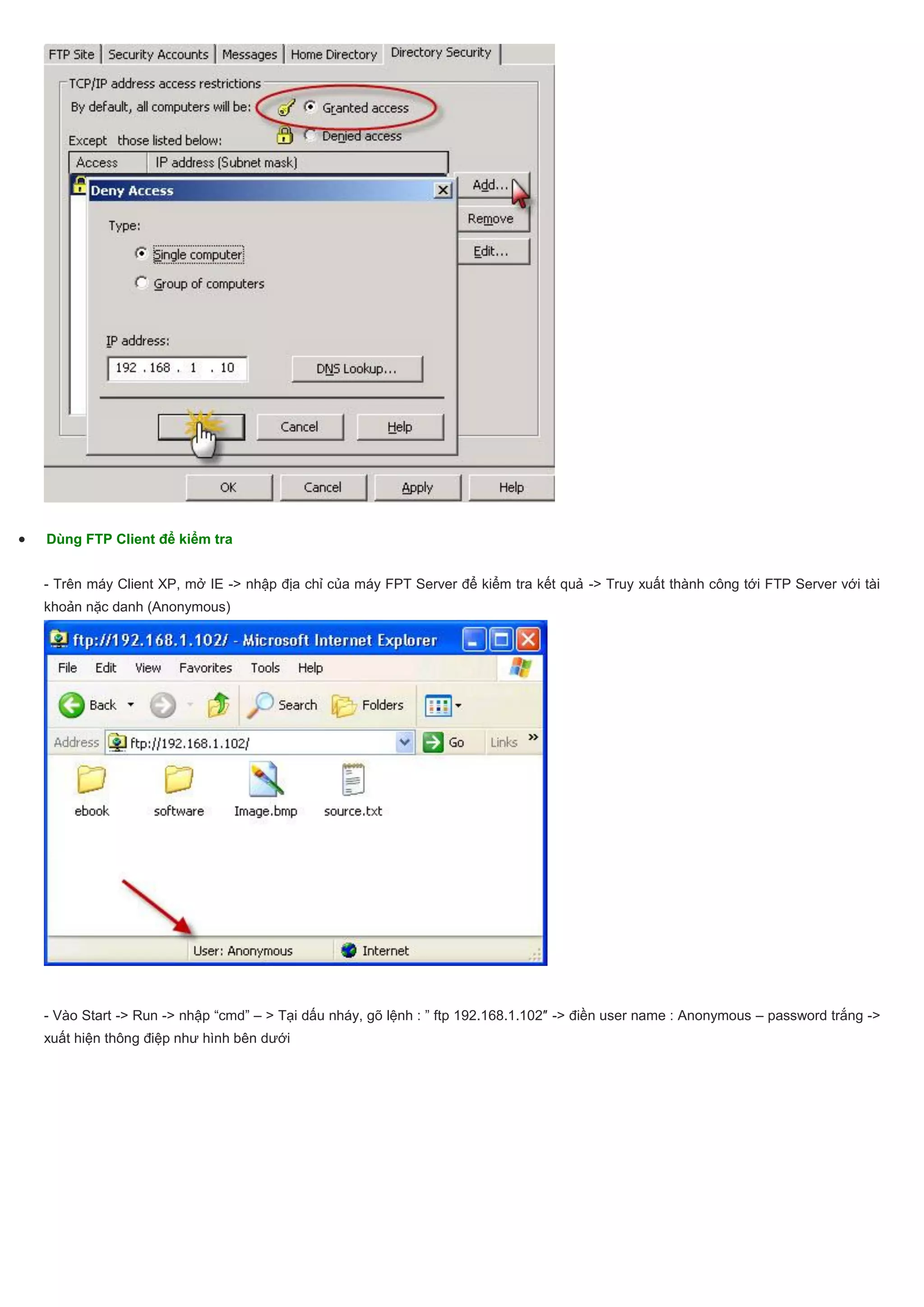 Lab 1 xay dung ftp server | PDF