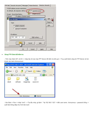 Lab 1 xay dung ftp server | PDF