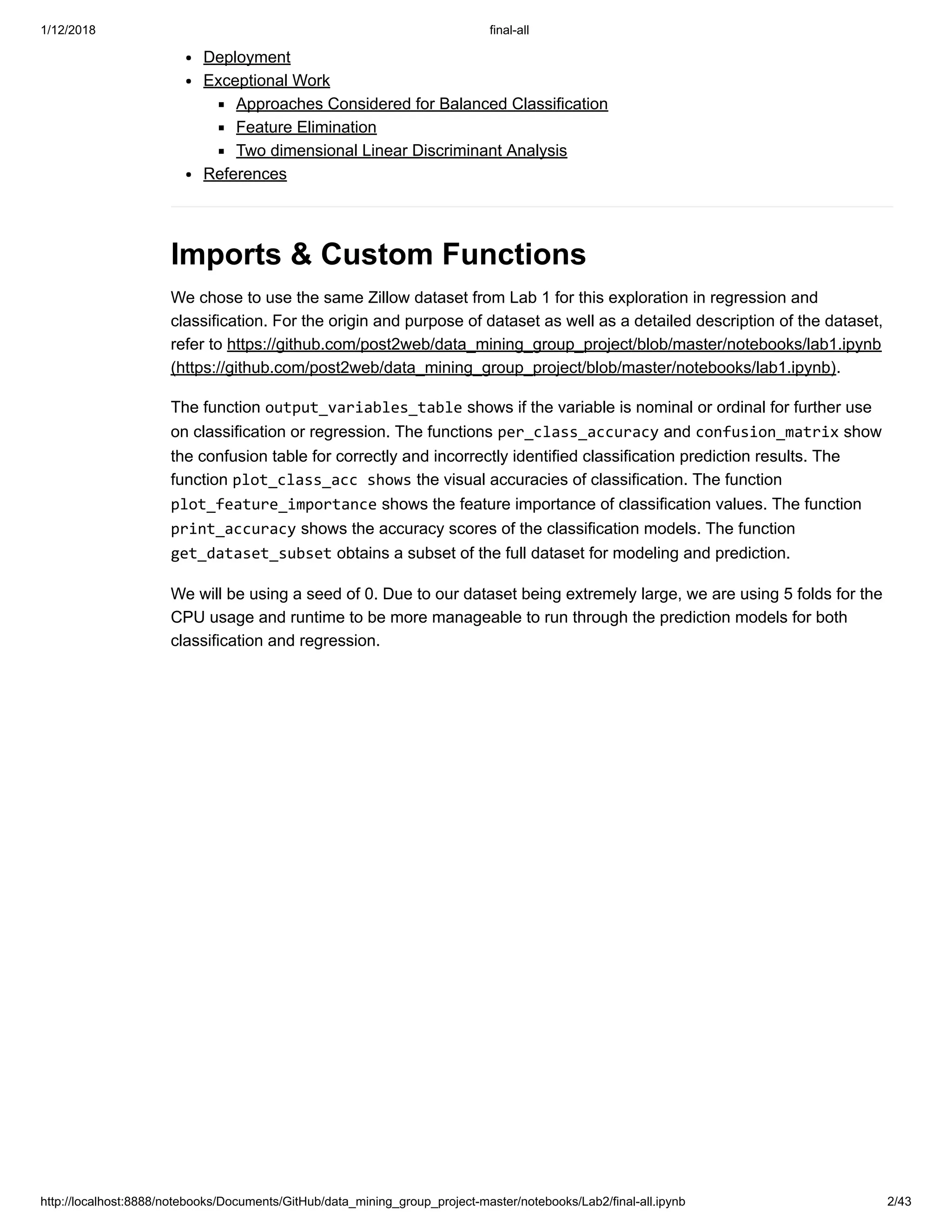 Lab 2: Classification and Regression Prediction Models, training and ...