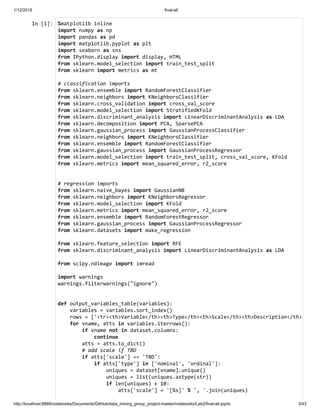 Lab 2: Classification and Regression Prediction Models, training and ...