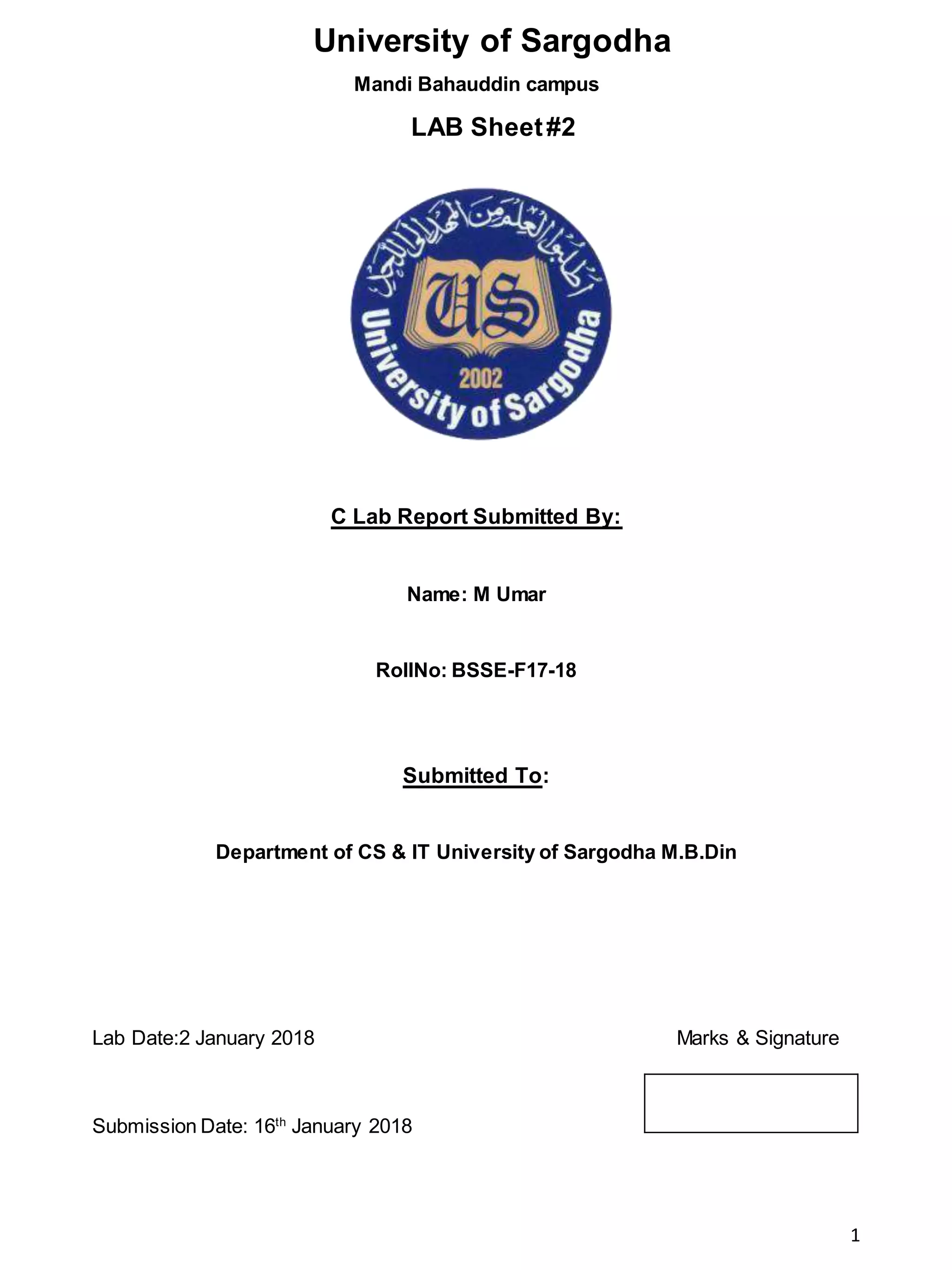 C Programming Lab 2 Pdf 