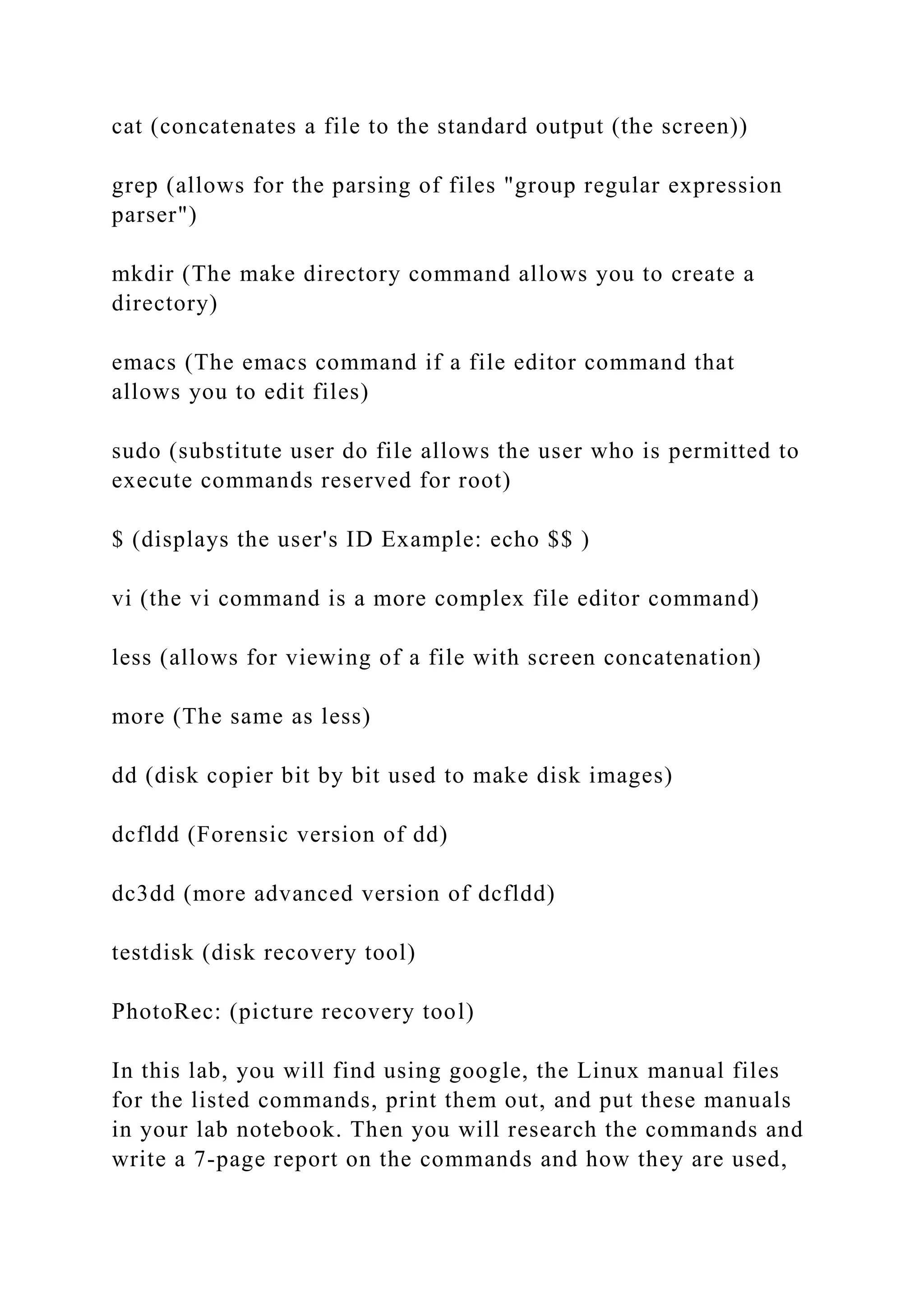 Lab 2 2 Using The Linux Os Execution Of Linux Commandsduedocx