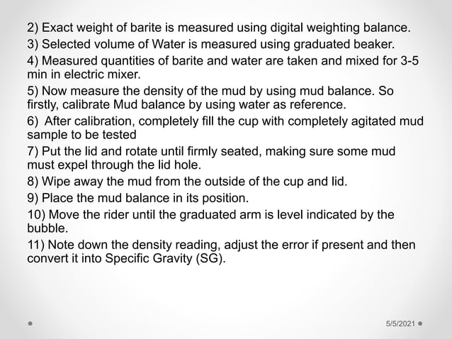 Lab 2 preparation of drilling mud of desired density. | PPTX | Geology ...