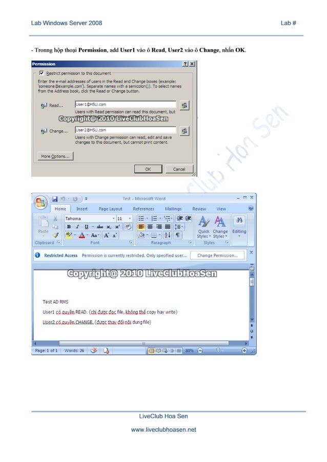 Lab 20 active directory right managment services (ad rms) | PDF