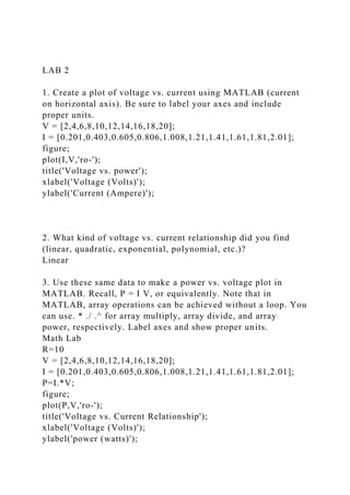 LAB 21. Create a plot of voltage vs. current using MATLAB (cur.docx