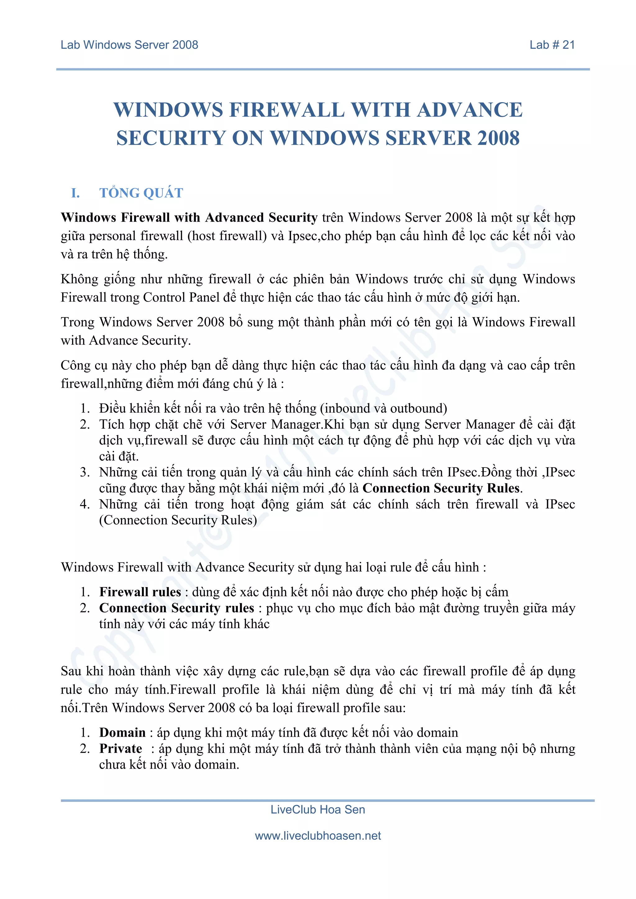 Lab 21 windows firewall with advanced security | PDF