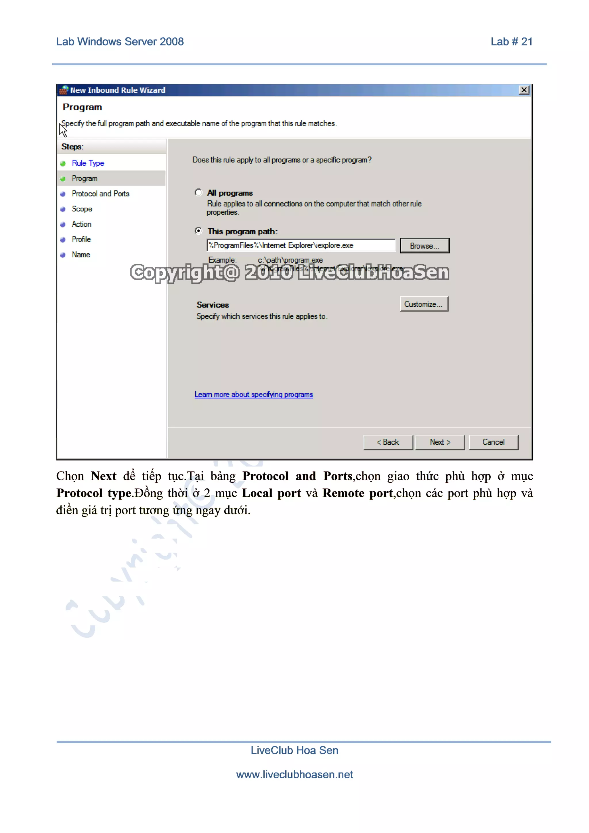 Lab 21 windows firewall with advanced security | PDF