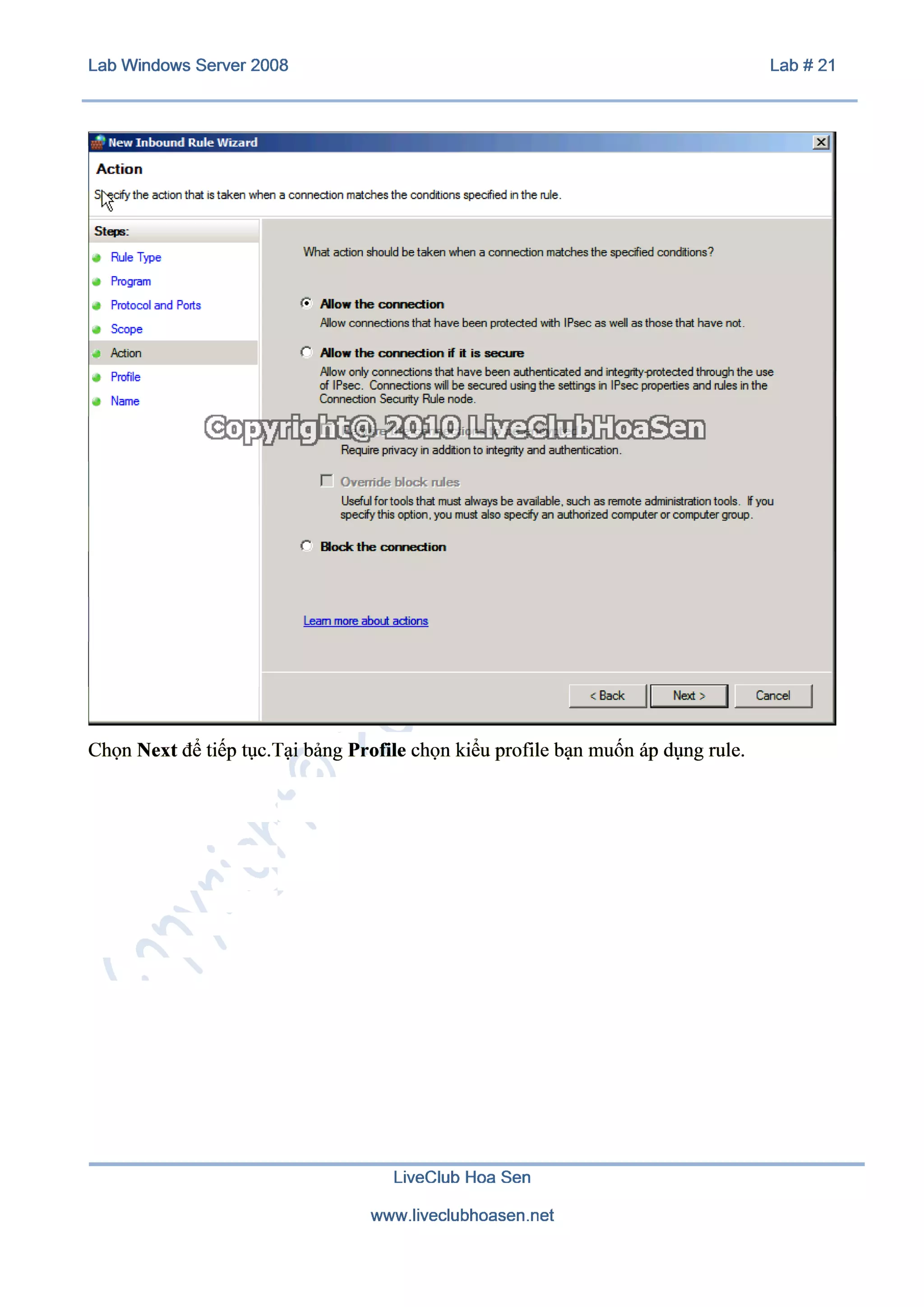 Lab 21 windows firewall with advanced security | PDF