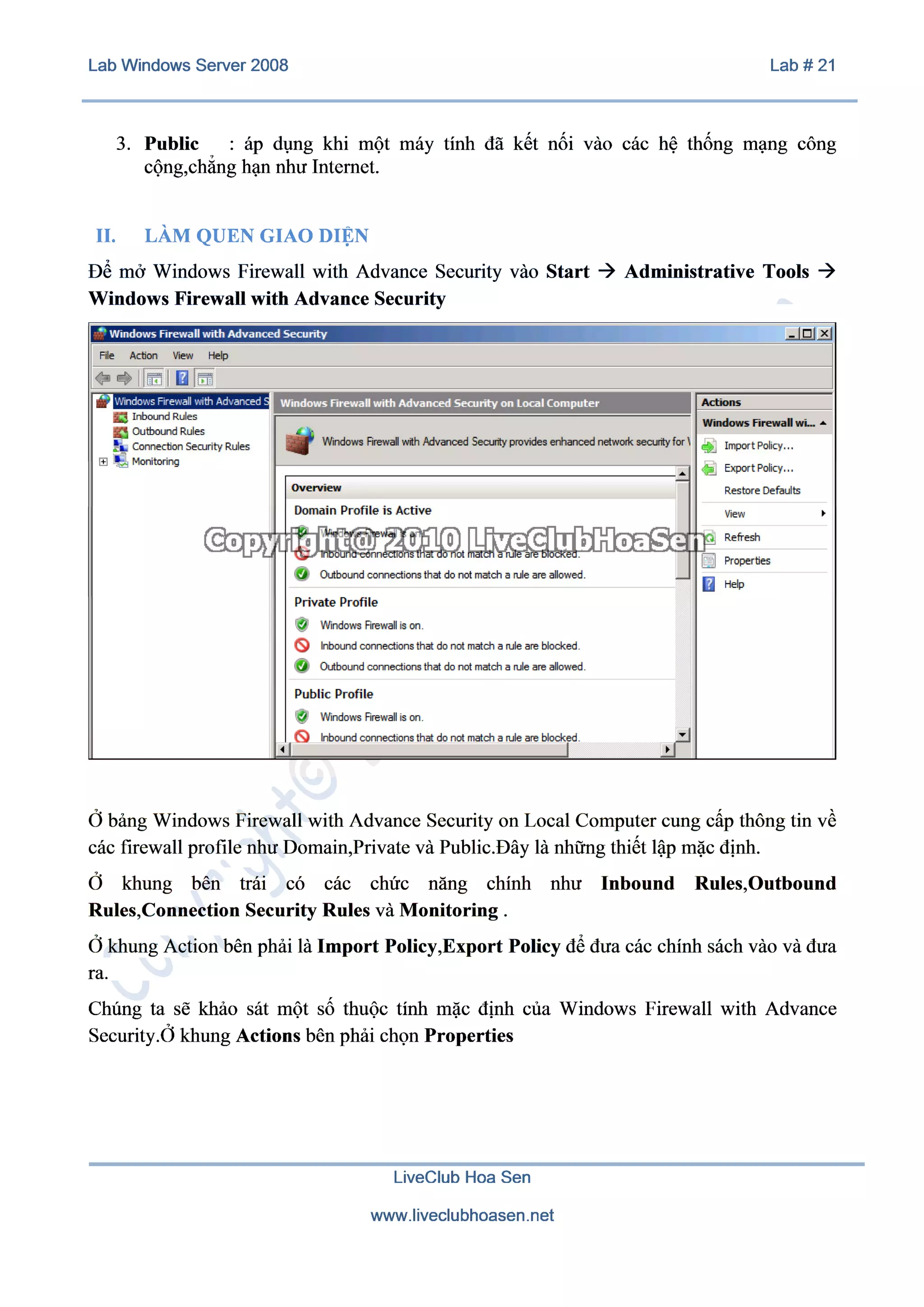 Lab 21 windows firewall with advanced security | PDF