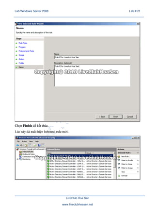Lab 21 windows firewall with advanced security | PDF