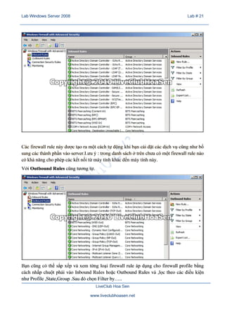 Lab 21 windows firewall with advanced security | PDF