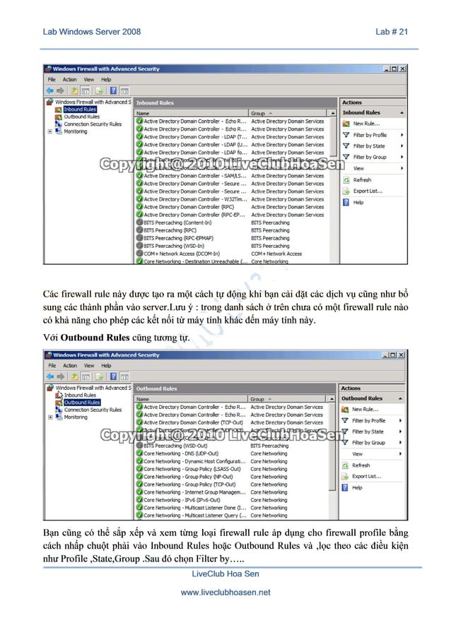 Lab 21 windows firewall with advanced security | PDF