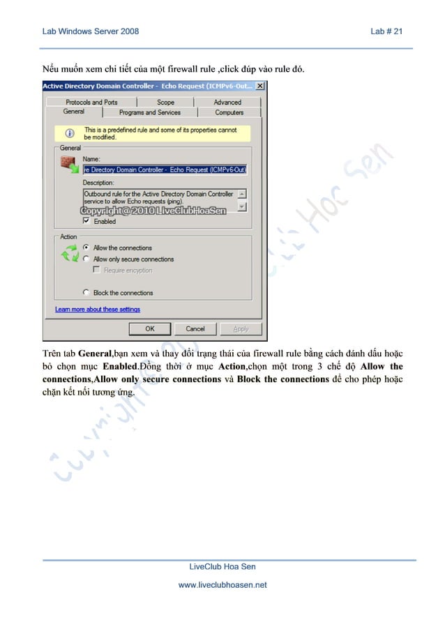 Lab 21 windows firewall with advanced security | PDF