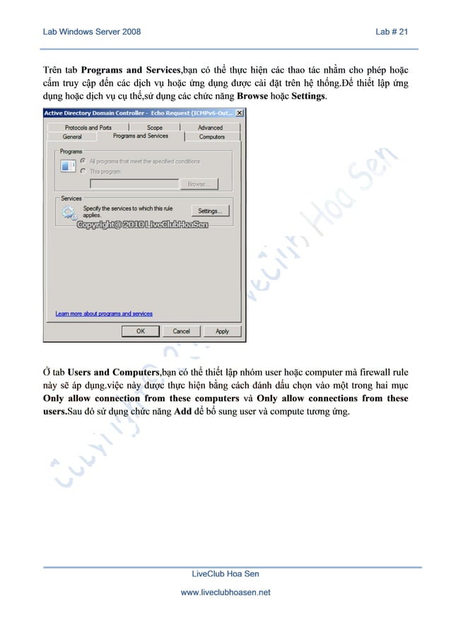 Lab 21 windows firewall with advanced security | PDF