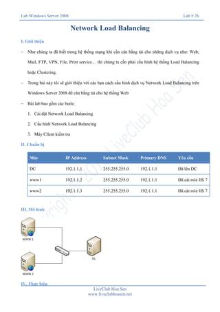 Lab 26 netwok load balancing | PDF