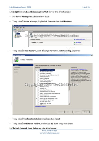 Lab 26 netwok load balancing | PDF