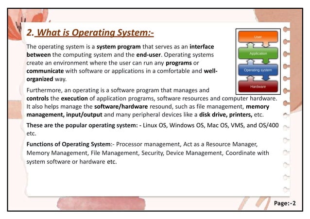 Fundamentals of Computers and Operating System(OS) | PPTX | Operating ...