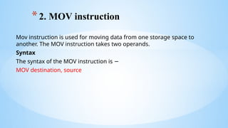 COAL LAB 2 data addressing modes and register | PPT
