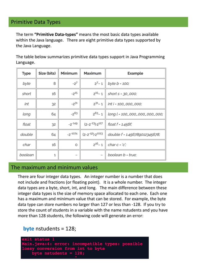 CIS 1403 Lab 2- Data Types and Variables | PDF