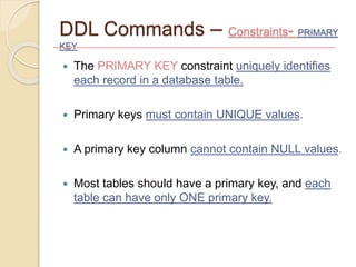 Lab2 ddl commands | PPTX
