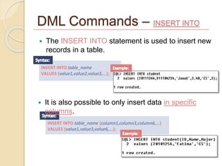 Lab2 ddl commands | PPTX