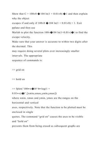 LAB #2Escape VelocityGoal Determine the initial veloc.docx