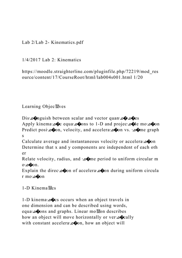 Lab 2Lab 2- Kinematics.pdf142017 Lab 2 Kinematicsh.docx