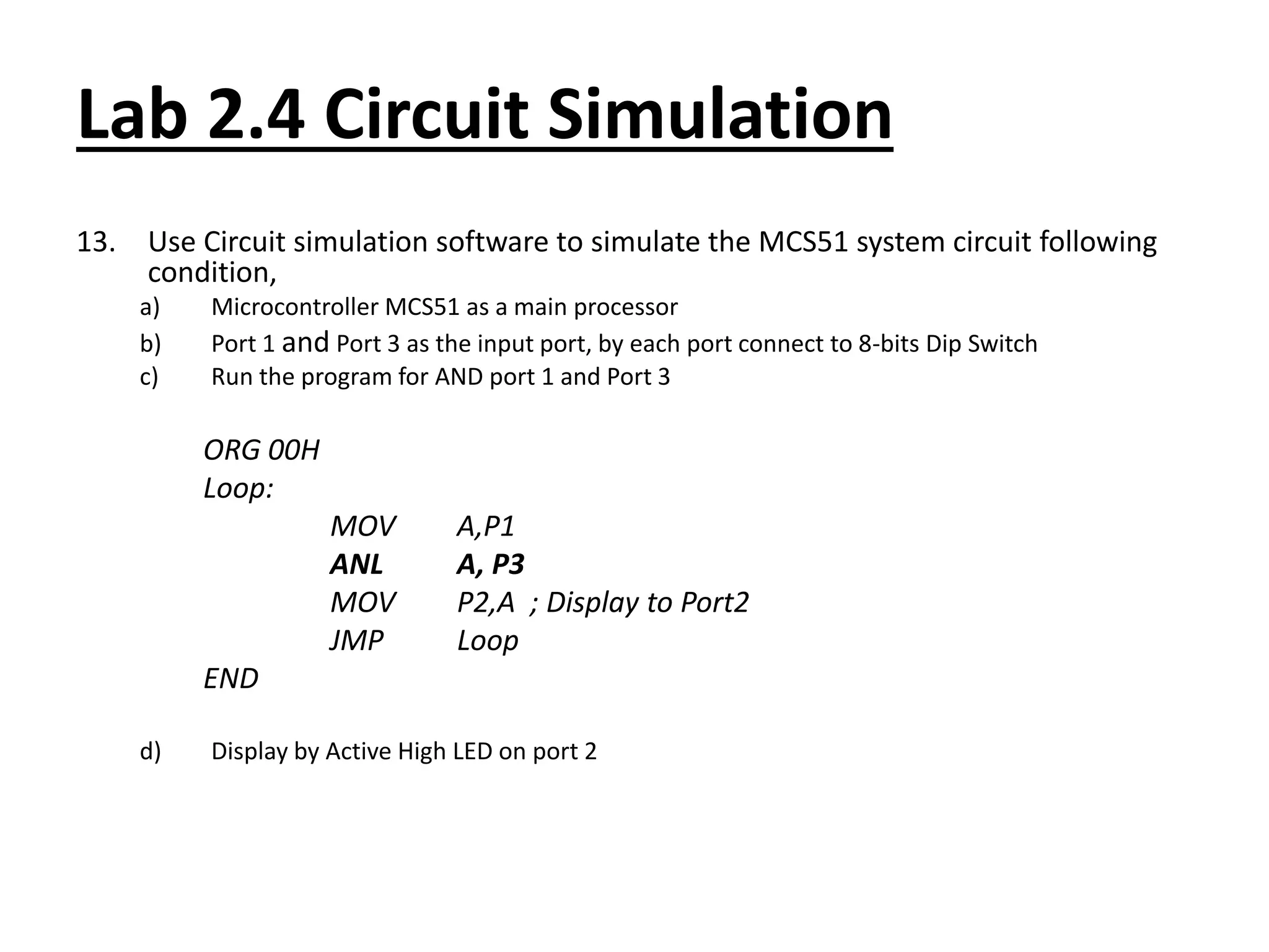 Microprocessor Laboratory 2: Logical instructions | PPT
