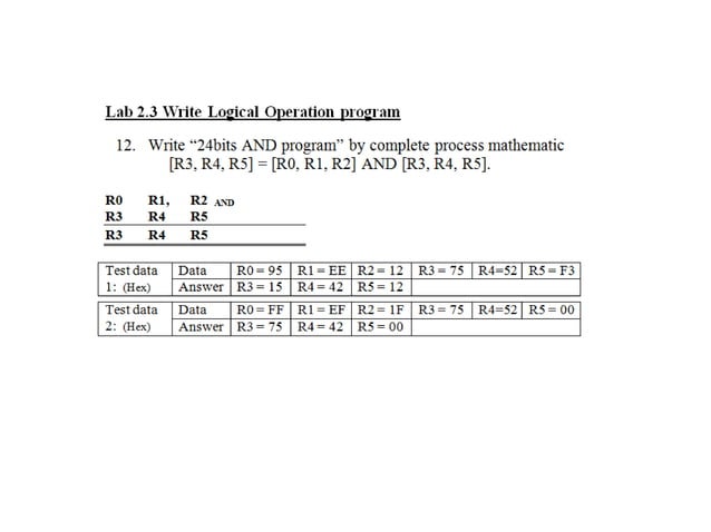 Microprocessor Laboratory 2: Logical instructions | PPT