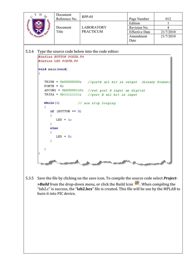 Lab 2 microcontroller | PDF