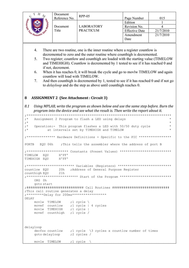 Lab 2 microcontroller | PDF