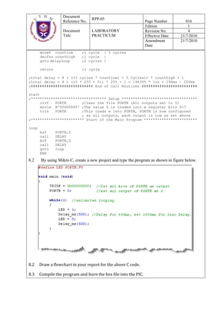 Lab 2 microcontroller | PDF