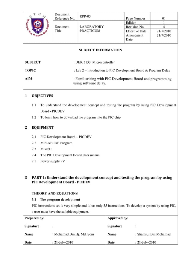 Lab 2 microcontroller | PDF