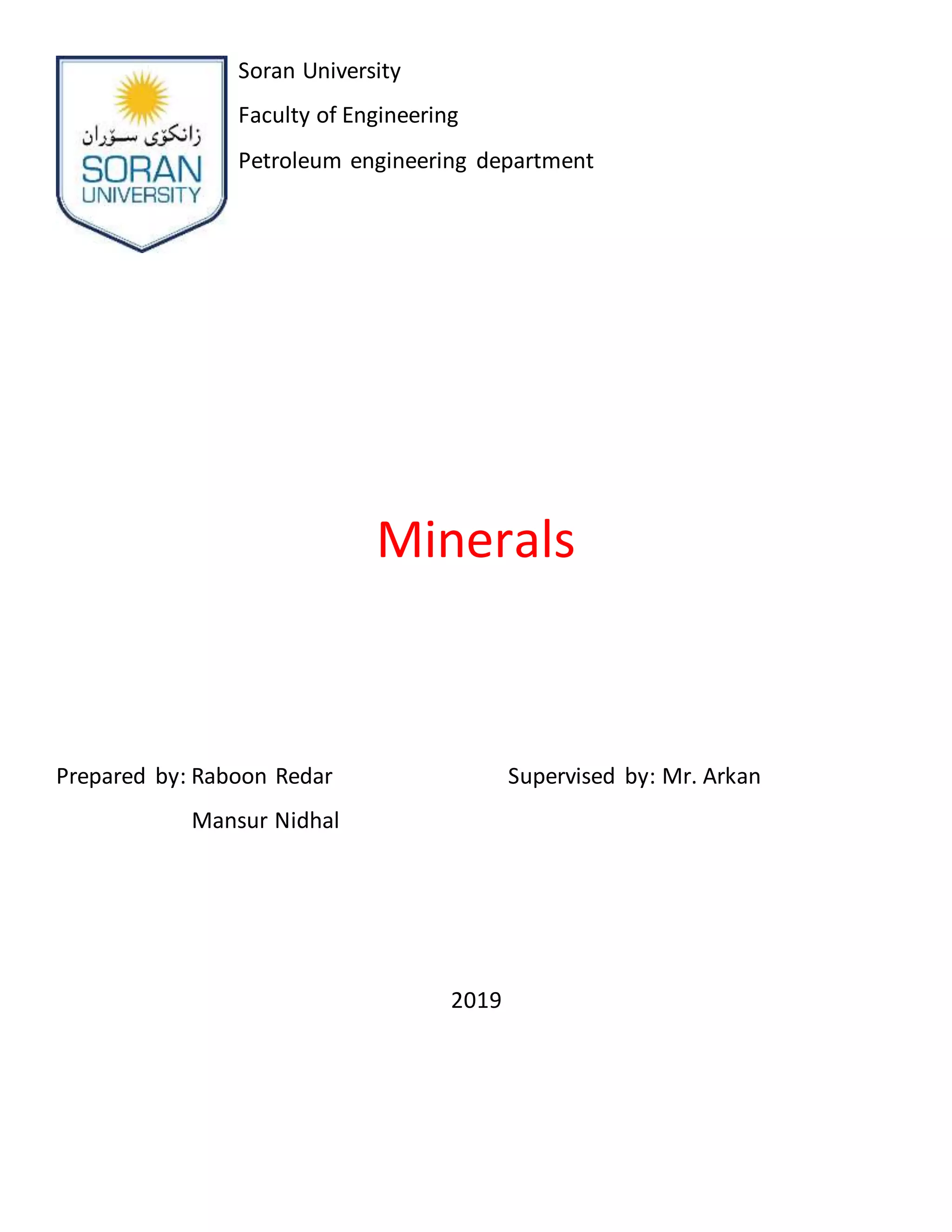 Physical Properties of different types of Minerals (Geology) | PDF