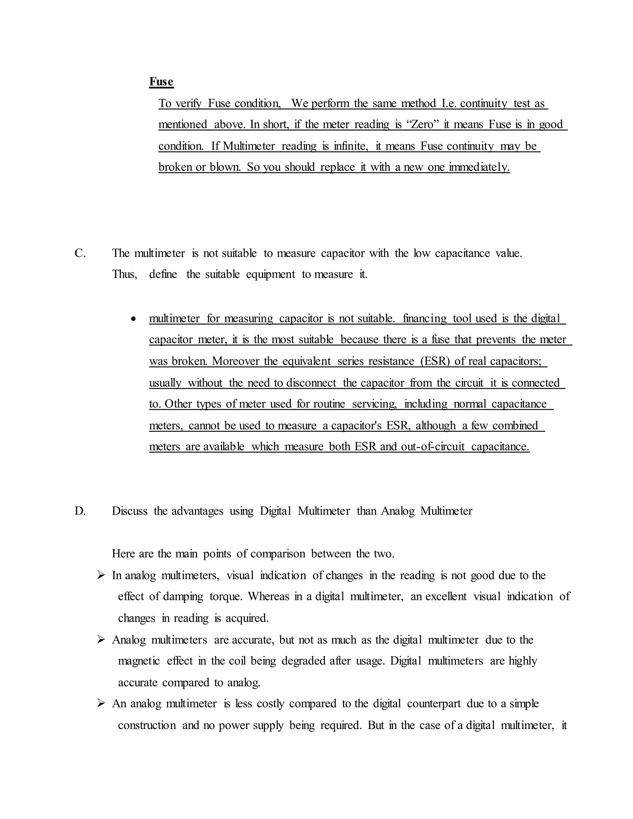 Lab 2 multimeter | DOCX