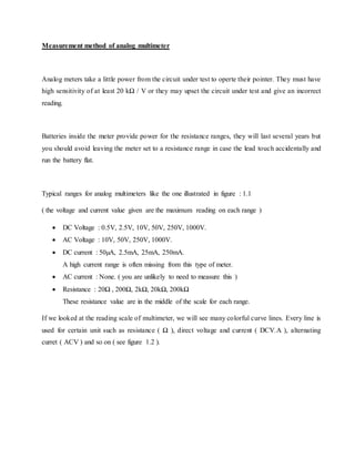 Lab 2 multimeter | DOCX