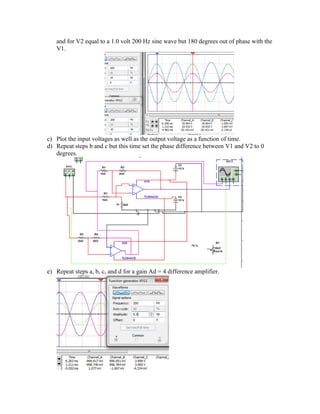 Lab 2 Report More Linear Operational Amplifiers | PDF