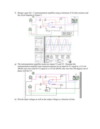 Lab 2 Report More Linear Operational Amplifiers | PDF