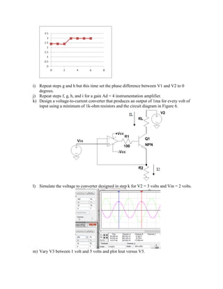 Lab 2 Report More Linear Operational Amplifiers | PDF