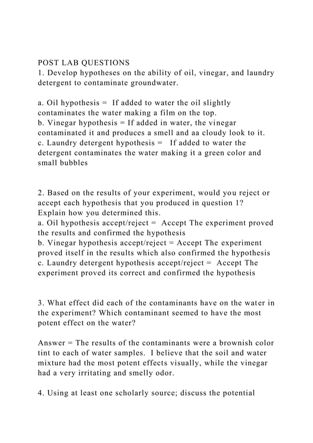 Lab 2 – Water Quality and ContaminationExperiment 1 Eff.docx