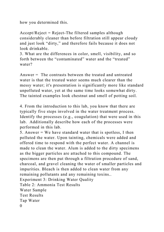 Lab 2 – Water Quality and ContaminationExperiment 1 Eff.docx