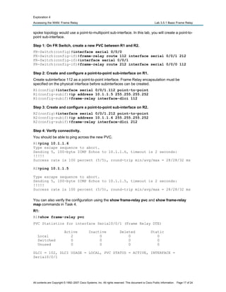 Lab 3.5.1 basic frame relay | PDF