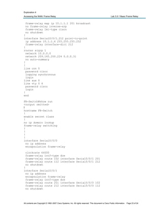 Lab 3.5.1 basic frame relay | PDF