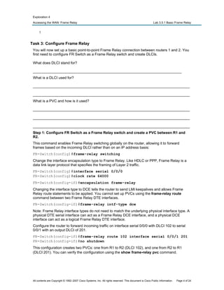 Lab 3.5.1 basic frame relay | PDF
