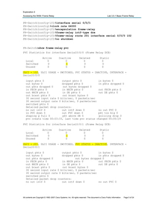 Lab 3.5.1 basic frame relay | PDF