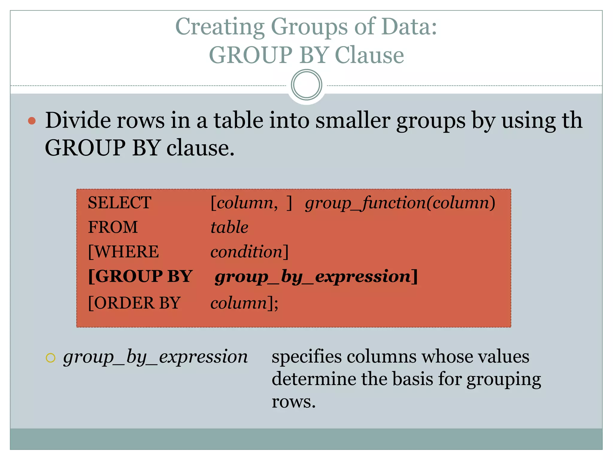 Lab3 aggregating data | PPTX