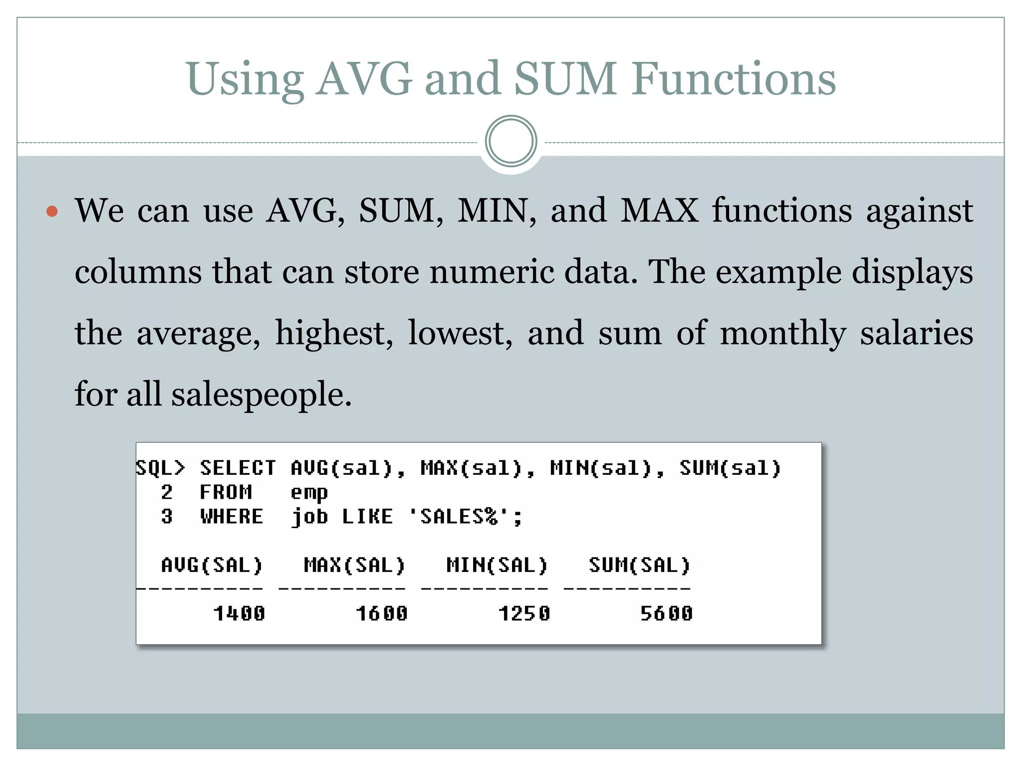 Lab3 aggregating data | PPTX
