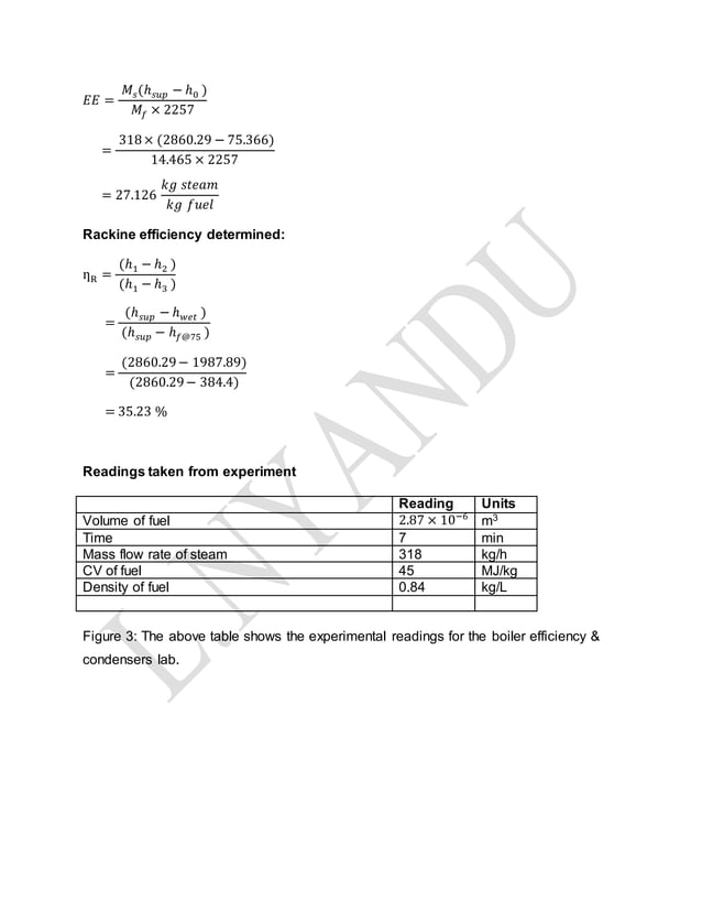 Lab 3 boiler efficiency & condensers | DOCX