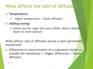 Lab 3 diffusion and osmosis fall 2014 | PPTX