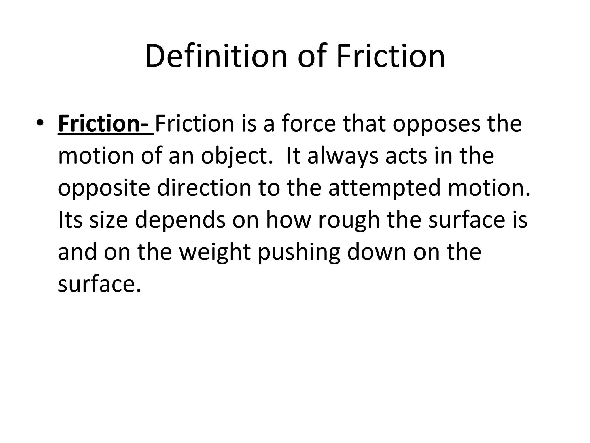 Lab 3-7th Grade: Part 2- friction | PPT